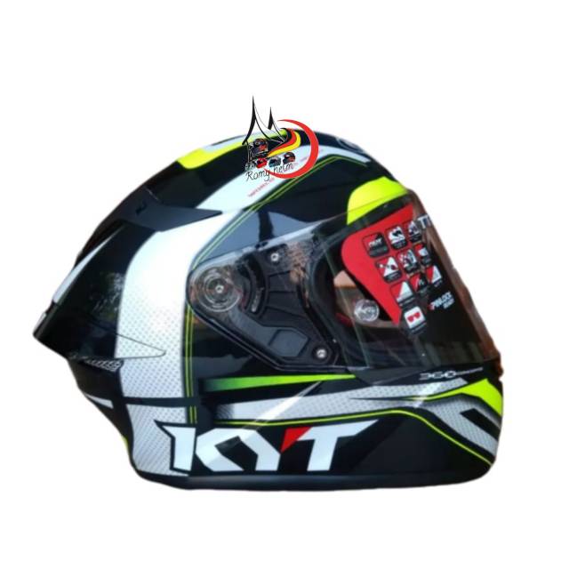 Jual HELM KYT TT COURSE BLACK WHITE YELLOW/ HELM KYT FULL FACE/ HELM ...