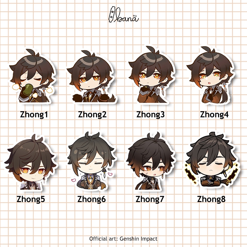 Jual Stiker Genshin Impact ZHONGLI Sticker Vinyl Waterproof Bijian ...