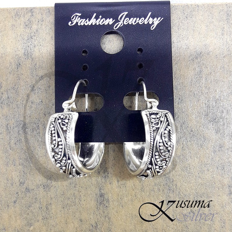 Jual Anting Earrings Silver Perak Bali Bulat Bun Jawan Unik Asli 925 ...