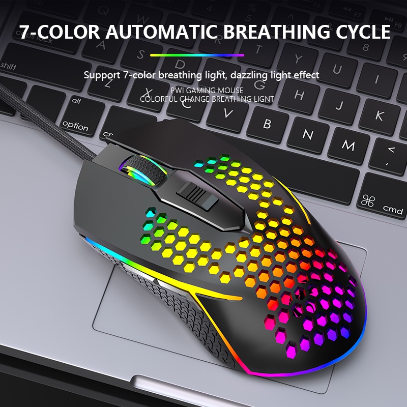Jual LEAVEN S mouse gaming murah laptop kabel USB Ergonomic backlit RGB ...