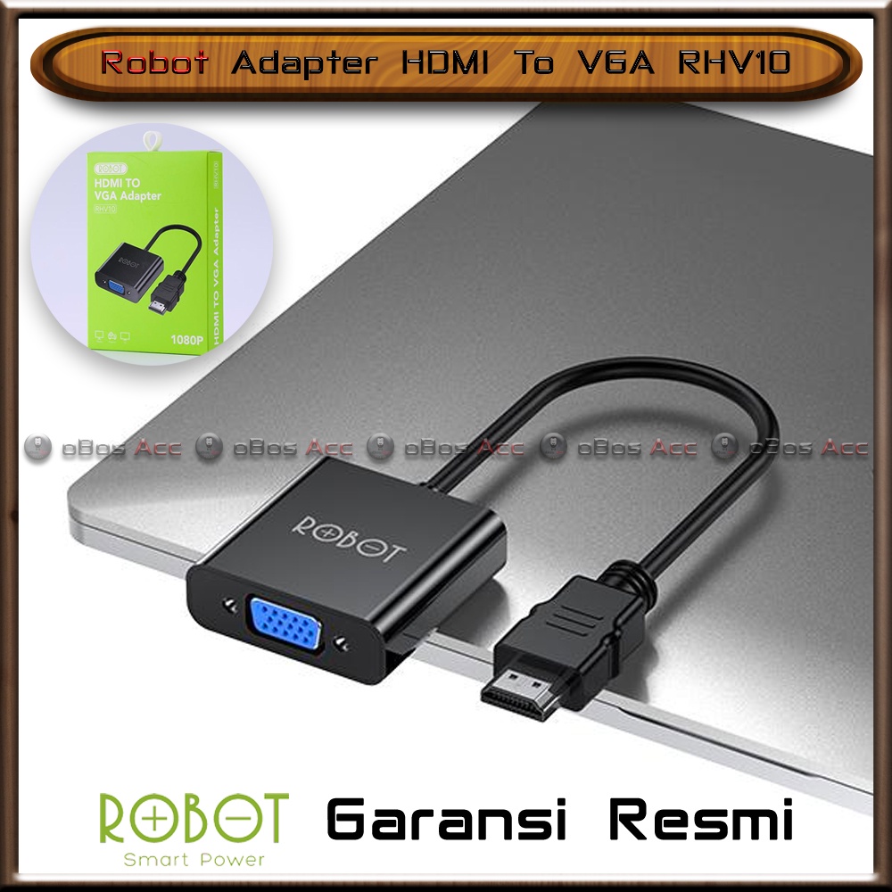 Jual Adapter HDMI To VGA 1080P Robot RHV10 Black | Shopee Indonesia
