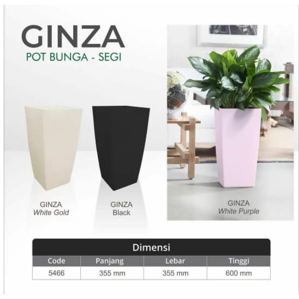 Jual Lucky Star - POT BUNGA SEGI GINZA HITAM 5465-H/ POT BUNGA/ POT ...