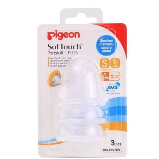 Jual Pigeon Dot Nipple Peristaltic Plus isi 3 Pcs – Soft Touch untuk Botol Wide Neck | Shopee ...