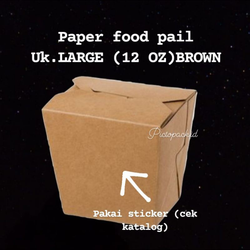 Jual PAPER FOOD PAIL LARGE 12 0Z - RICE BOX - BOX BENTO - 120Z - BROWN ...