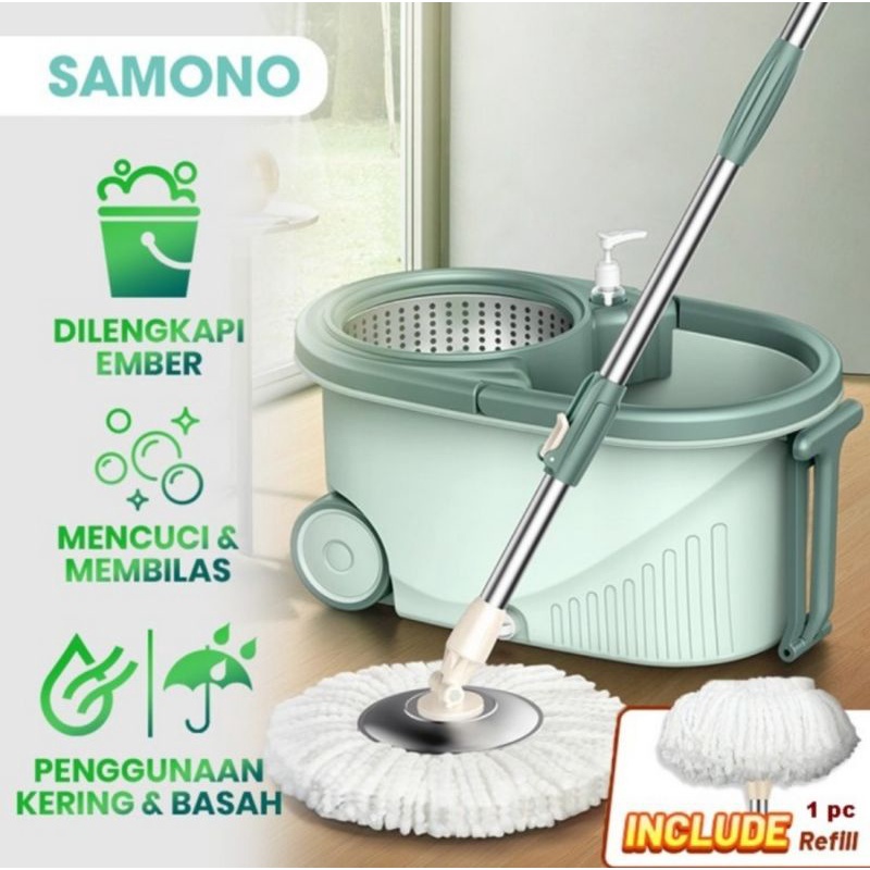 Jual Alat Pel Lantai Putar Otomatis SAMONO Spin Mop SCM003 - SpinMop ...