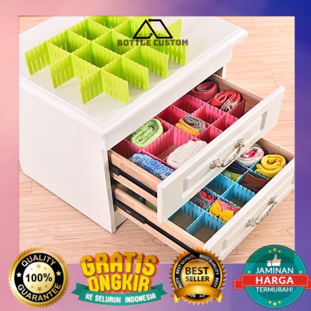 Jual BOTC 8002 Penyekat Laci Lemari / Rak Organiser DIY Serbaguna 4 Pcs ...