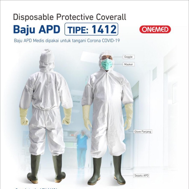 Jual Baju APD/Coverall Disposable Type 1412 Onemed | Shopee Indonesia