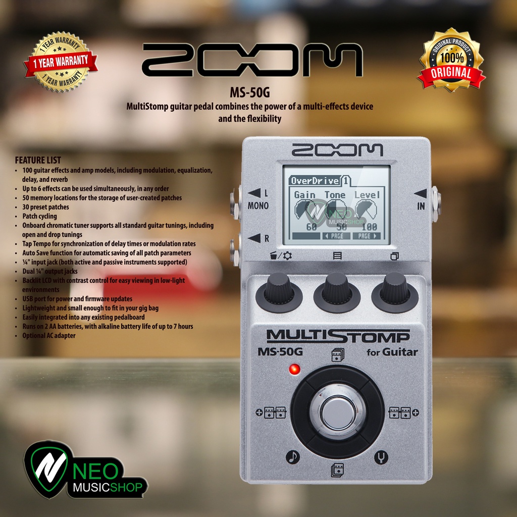 Jual Zoom MS50G MS 50 G MS-50G Multi Stomp guitar multi effects pedal ...