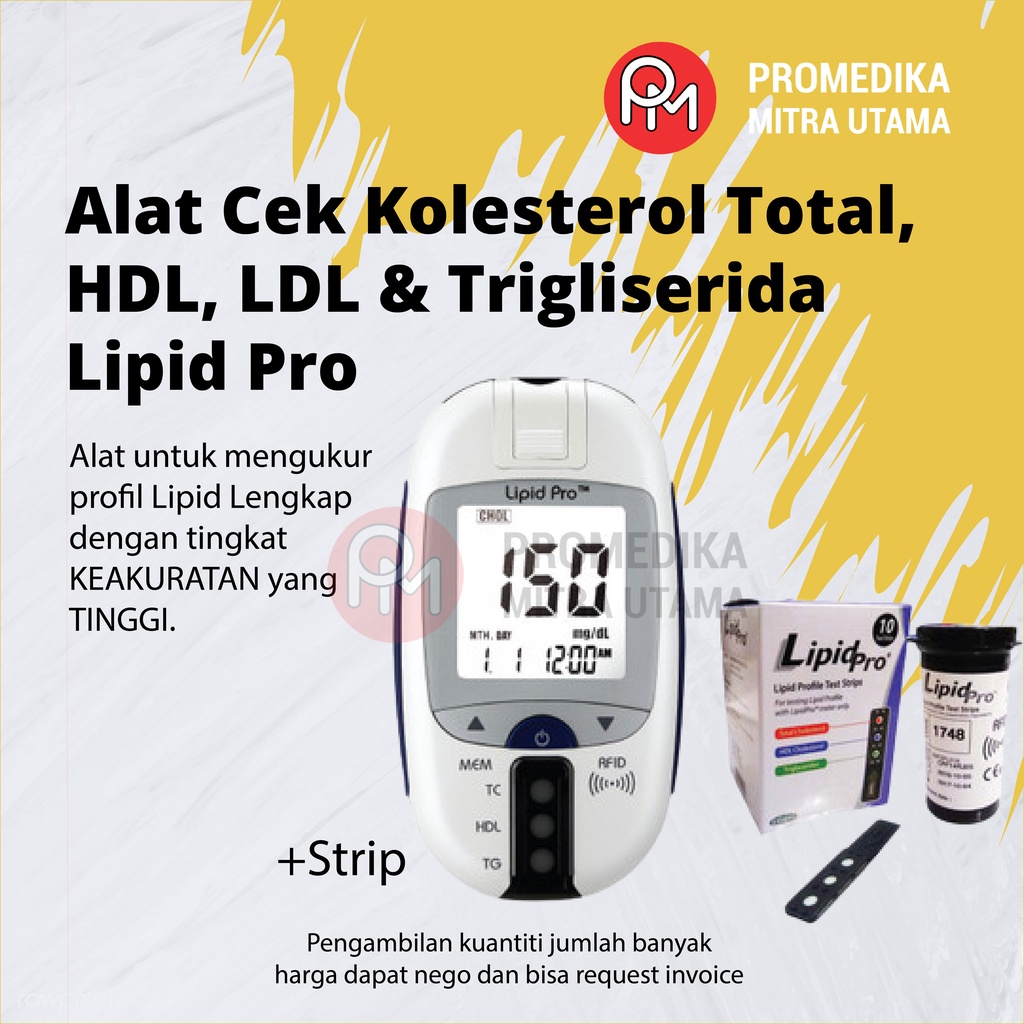 Jual Alat Cek Kolesterol Total, HDL, LDL & Trigliserida Lipid Pro + Strip | Shopee Indonesia