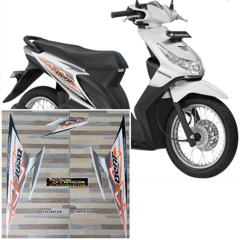 Jual striping original Honda beat karbu putih tahun 2011 2012 | Shopee ...