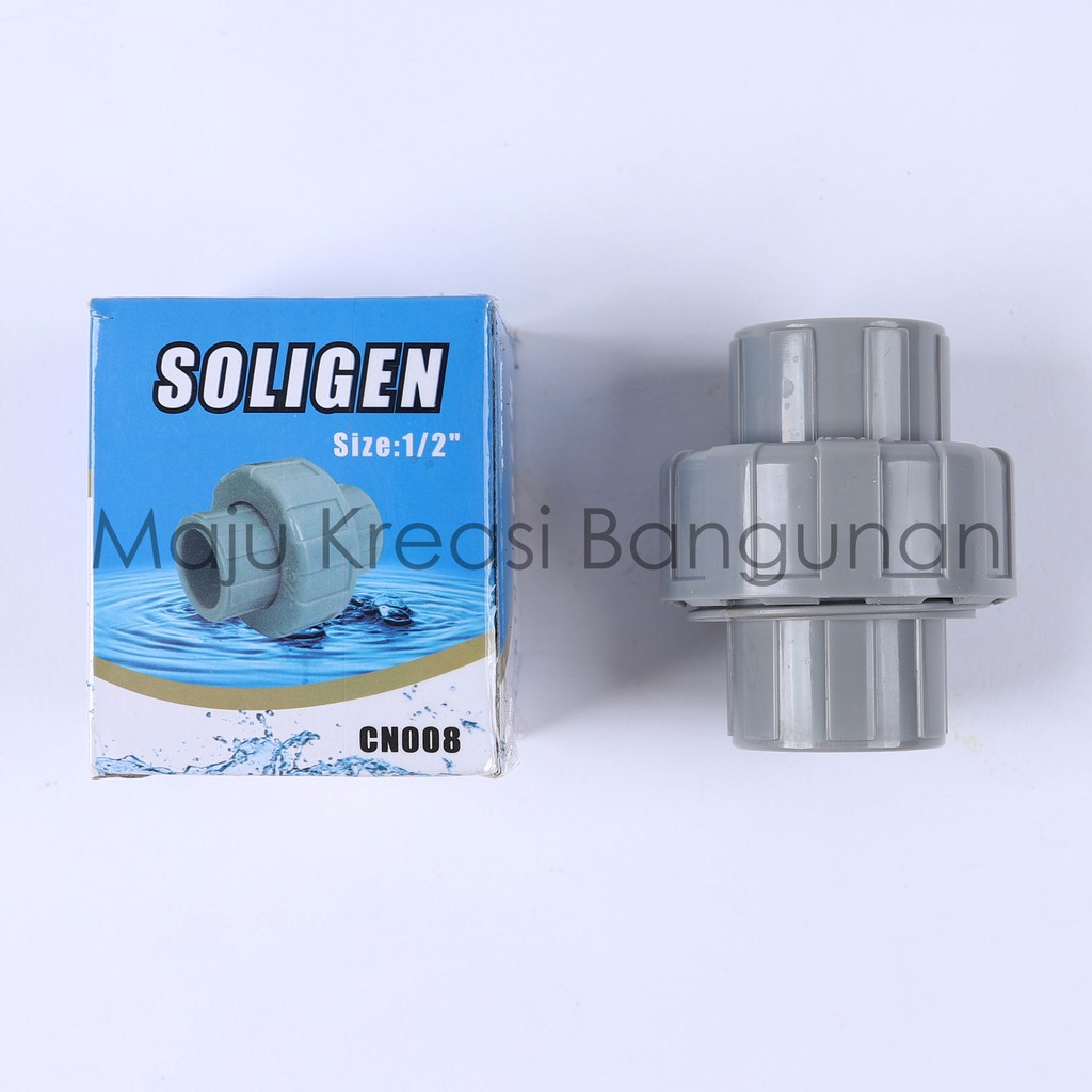 Jual Watermur PVC Soligen 1/2" Water Mur Pompa Plastik Polos Union ...