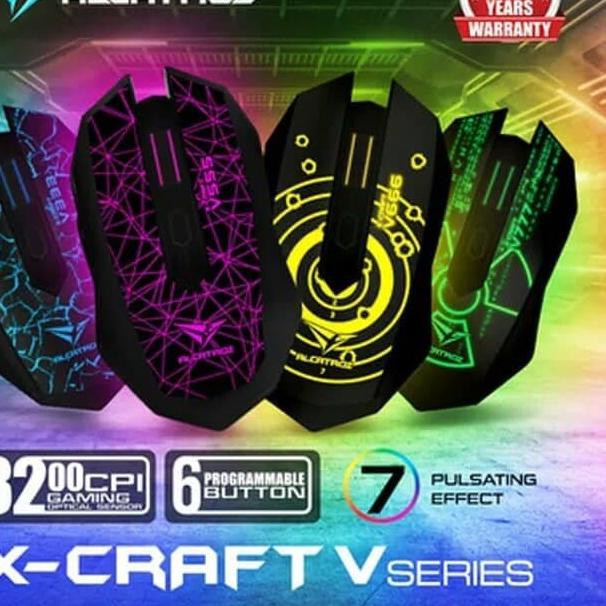 Jual Alcatroz X-Craft V333 -7 LED Effect Gaming Mouse | Shopee Indonesia