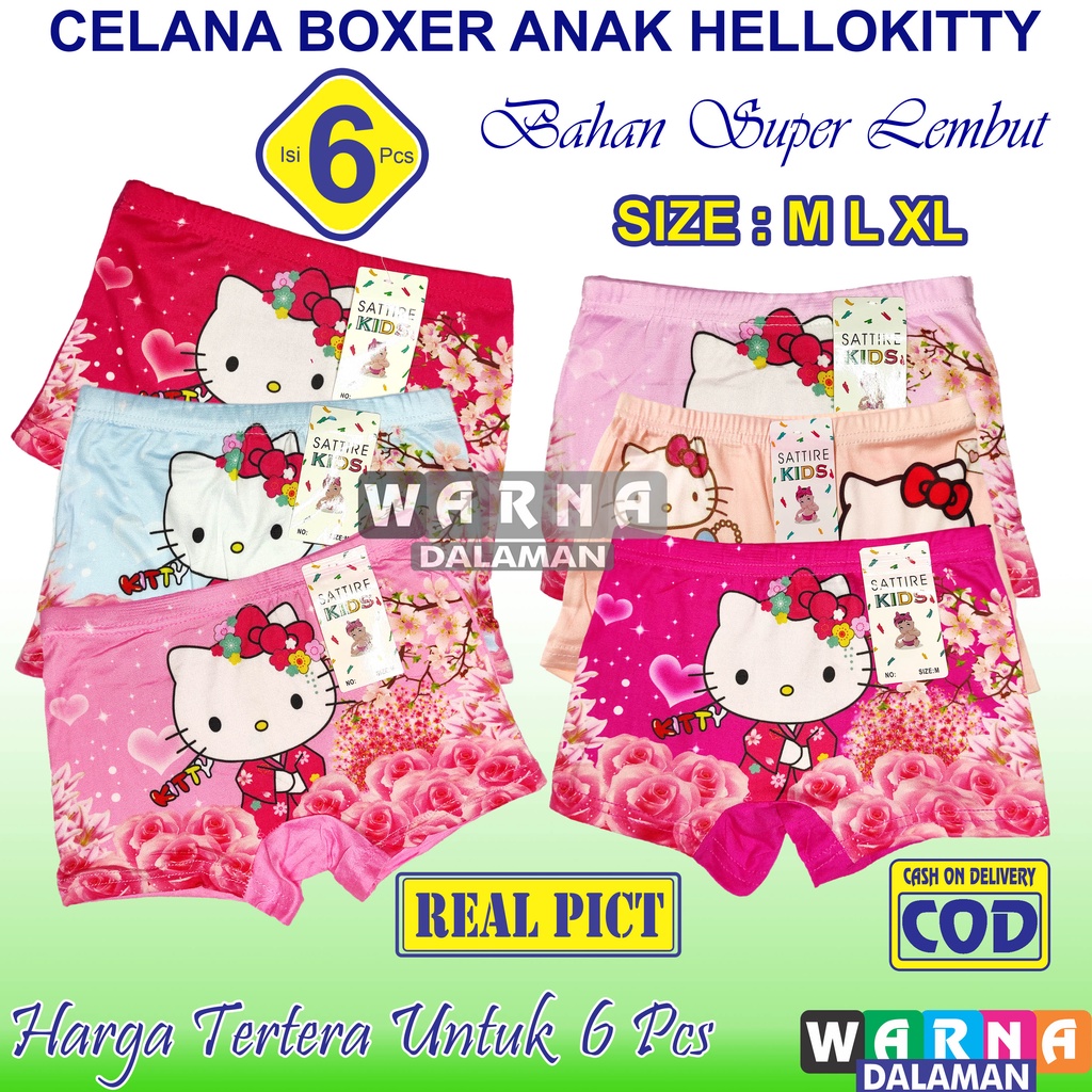 Jual 6 Pcs Celana Boxer Anak Perempuan Gambar Kartun Celana Dalam Boxer ...