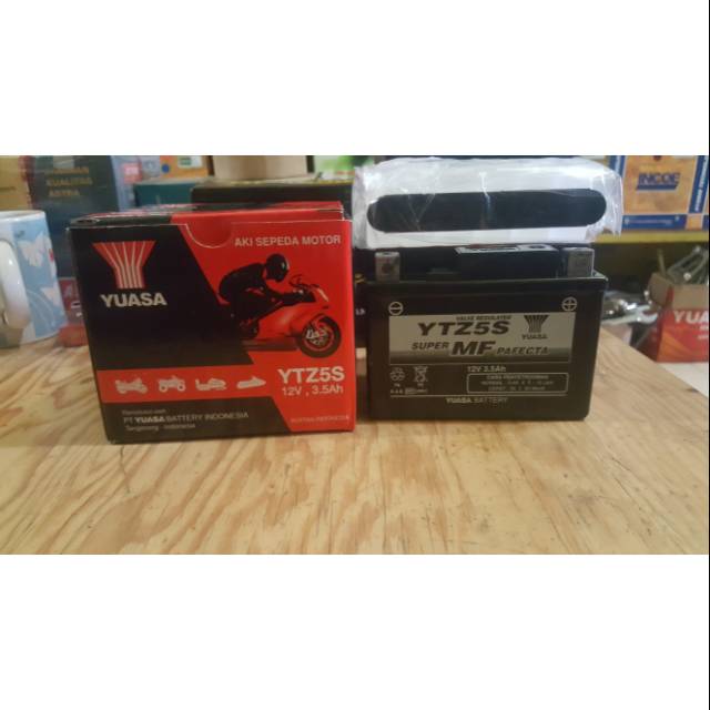 Jual AKI MOTOR KERING YUASA YTZ5S 12V-3,5AH ORIGINAL | Shopee Indonesia