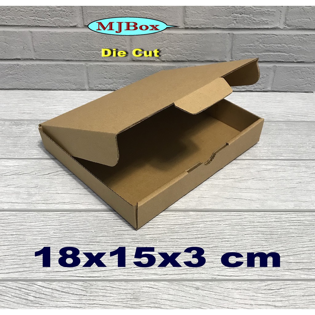 Jual Kardus Box 18 x 15 x 3 cm kotak karton Die Cut | Shopee Indonesia