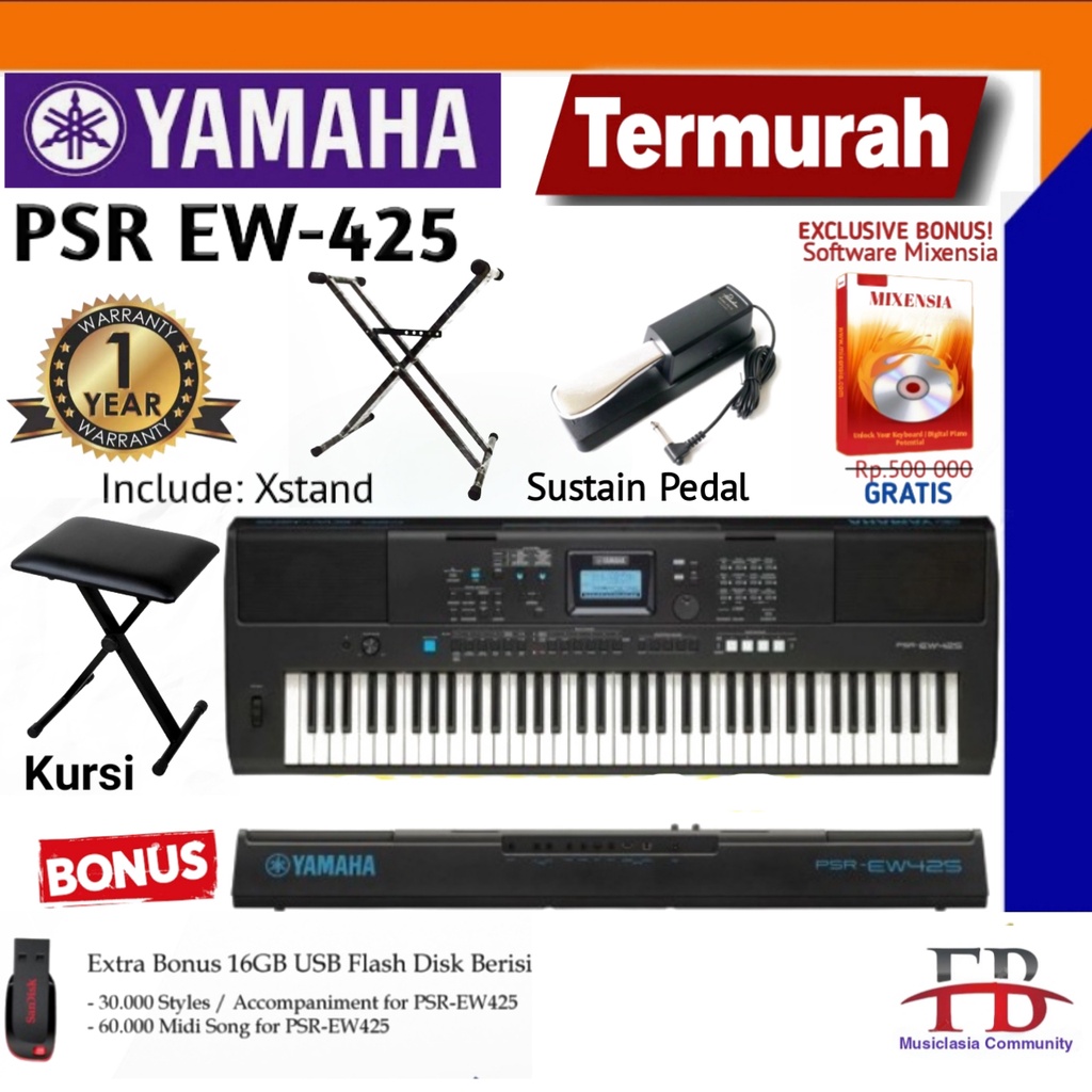 Jual Keyboard Yamaha PSR EW425 / PSREW425 / PSR EW 425 / E W425 / PSRE ...