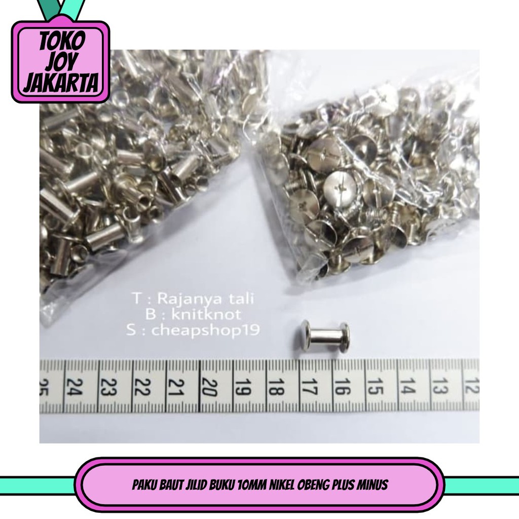 Jual paku baut jilid buku 10mm nikel obeng plus minus | Shopee Indonesia