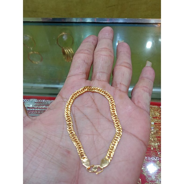 Jual gelang tangan hollo silver 925 lapis mas 24k ukuran 16-18cm ...