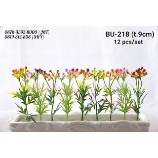 Jual BU-0218 topper hiasan kue rumput bunga daun tanaman plastik ...