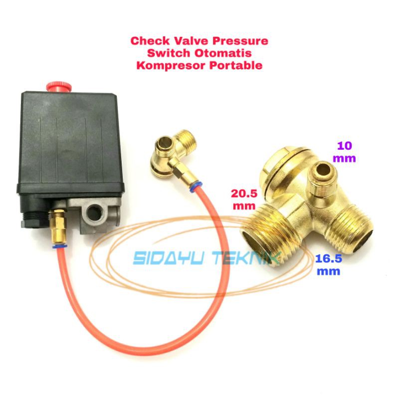 Jual Check Valve Pressure Switch Otomatis Kompresor Angin Portable ...