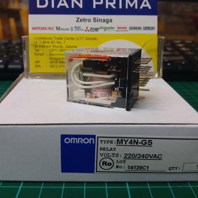 Jual Omron Relay MY4N-GS 220/240Vac 4NO 4NC 14kaki 6A 250V | Shopee Indonesia