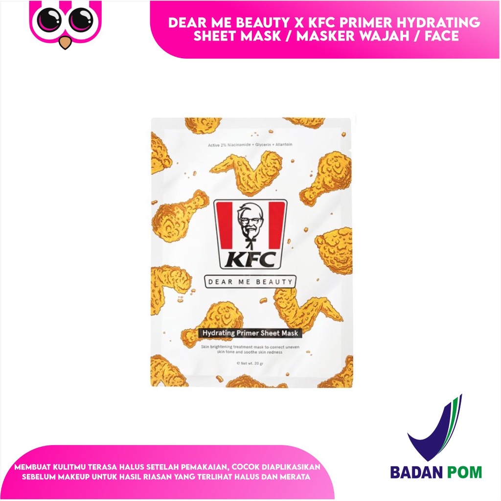 Jual DEAR ME BEAUTY X KFC PRIMER HYDRATING SHEET MASK / MASKER WAJAH ...