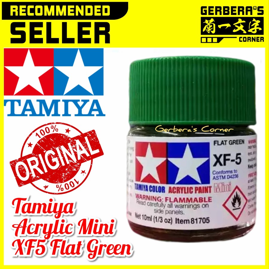 Jual Tamiya Acrylic Mini XF5 XF-5 Flat Green Cat Gundam Kit Kuas Airbrush | Shopee Indonesia