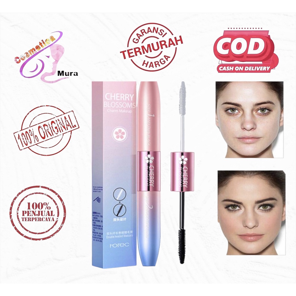 Jual maskara fiber cherry blossom viral - maskara 2in1 fiber + maskara ...