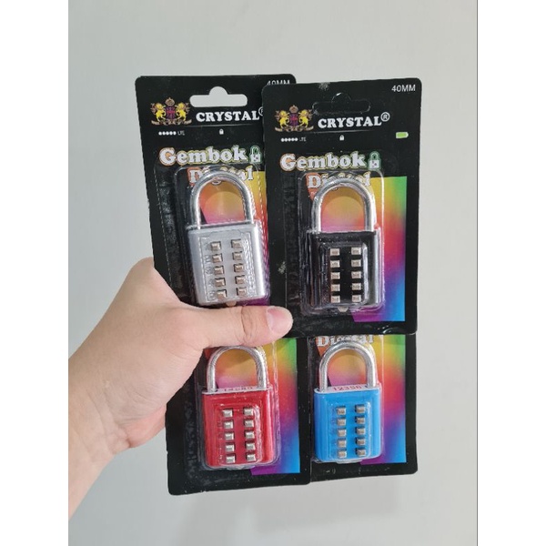 Jual GEMBOK DIGIT PIN WARNA 10 NOMER / 8 NOMER / GEMBOK ANGKA / GEMBOK ...