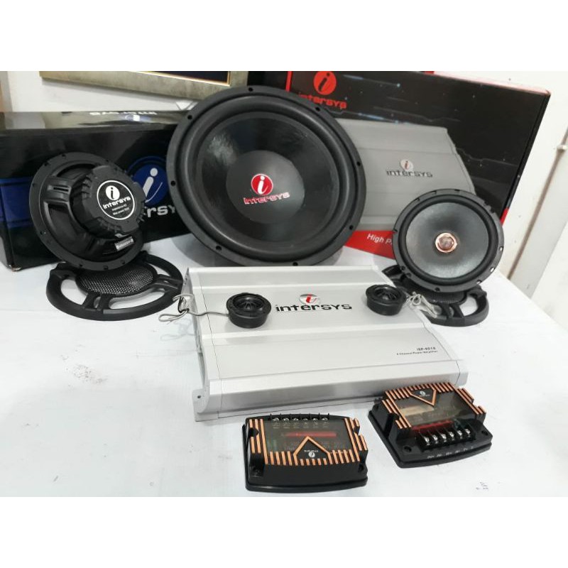 Jual PROMO Paket Audio Intersys Lengkap Power Subwoofer Speaker ...
