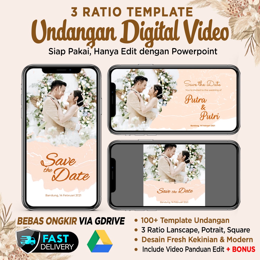 Jual Template Video Undangan Digital Wedding 3 Ukuran Ratio Pernikahan ...