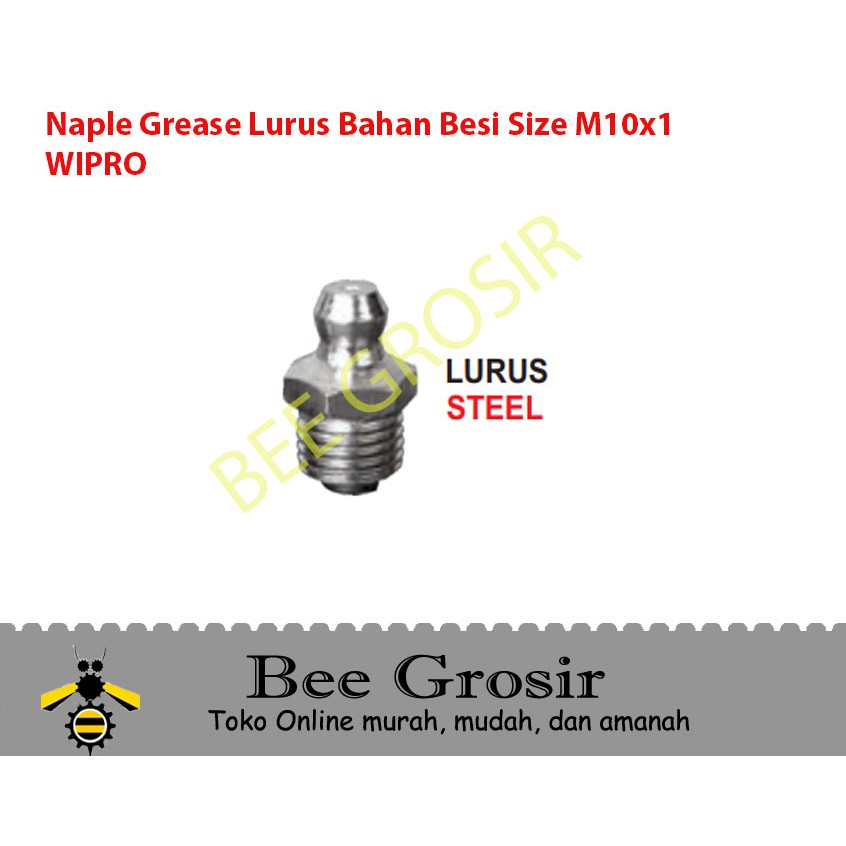 Jual Naple Grease Lurus Bahan Besi Size M10x1 WIPRO | Shopee Indonesia