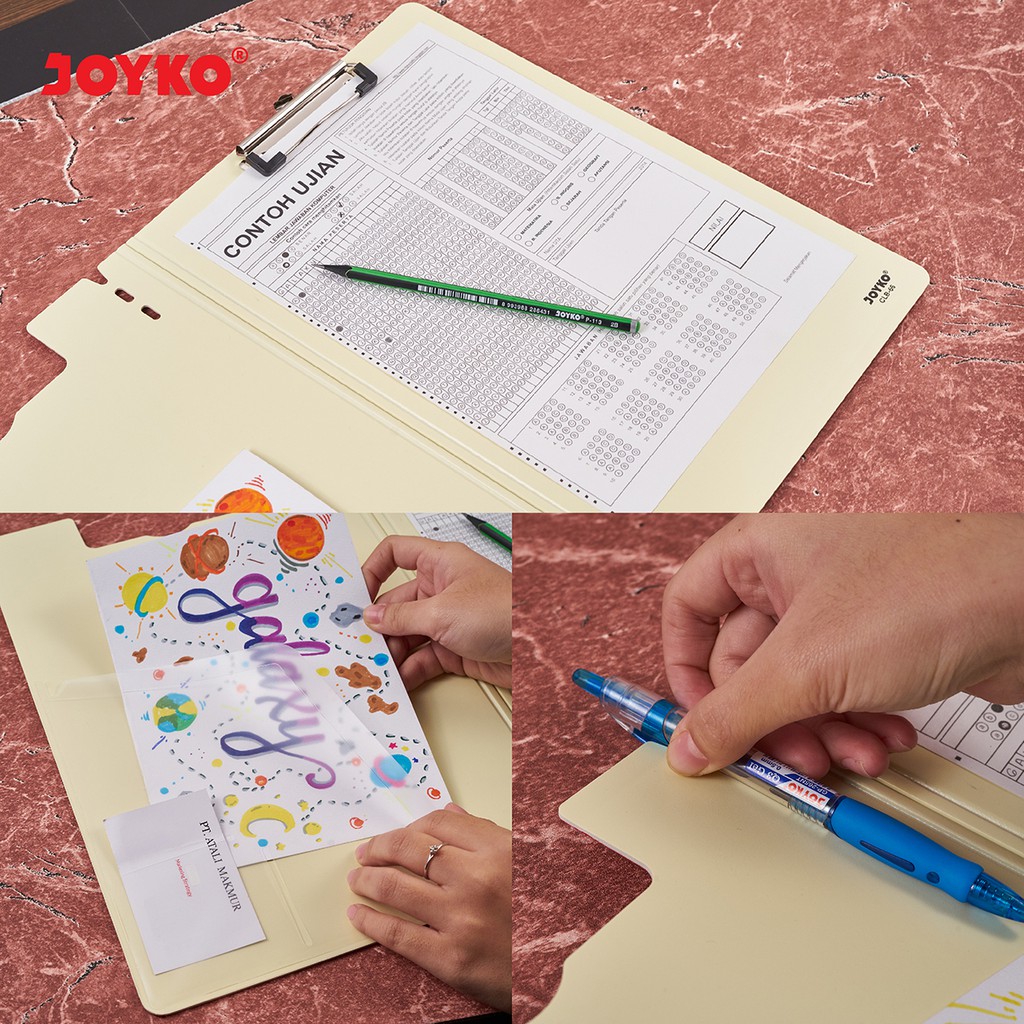 Jual Joyko Clipboard A4 F4 / Papan Jalan Alas Kertas Ujian Kayu CLB-66 ...