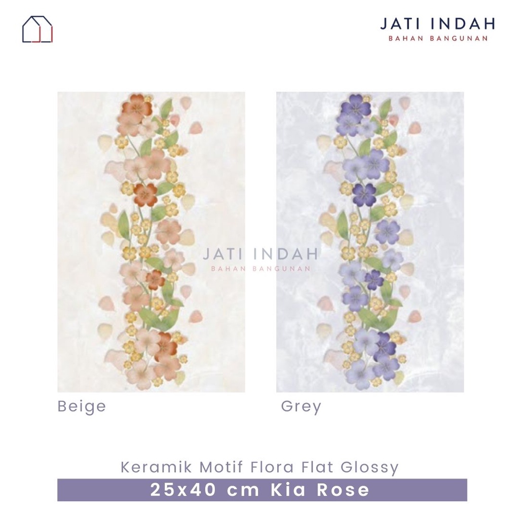 Jual Keramik Dinding Glossy Motif Bunga / Flora 25X40 cm KIA Rose ...