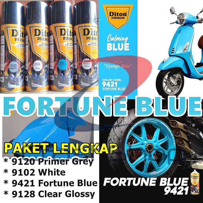 Jual Paket Lengkap Cat Pilox Diton Premium 9421 Fortune Blue warna Biru ...