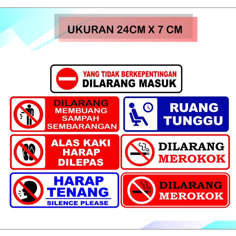 Jual sticker di larang masuk harap tenang sign | Shopee Indonesia