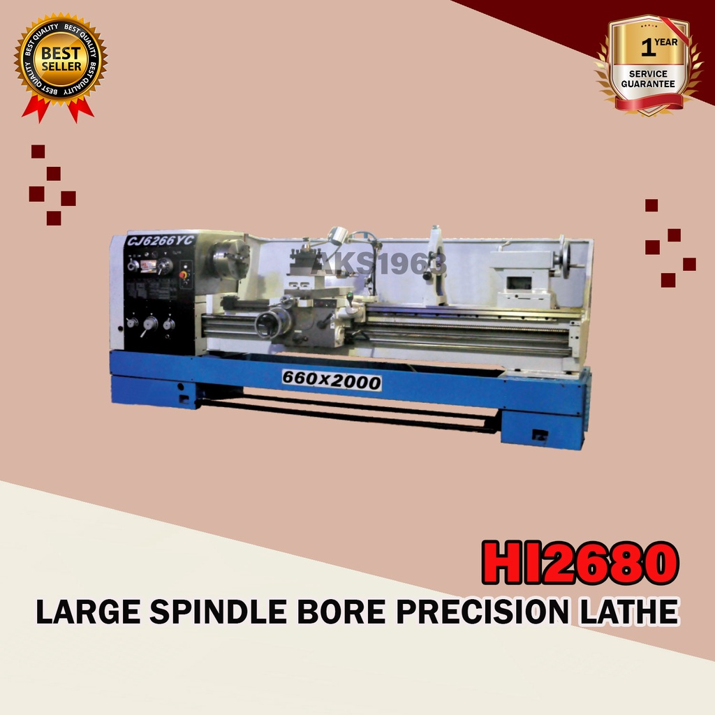 Jual Mesin Bubut Logam 66x200cm Large Spindle Bore Precision Lathe ...