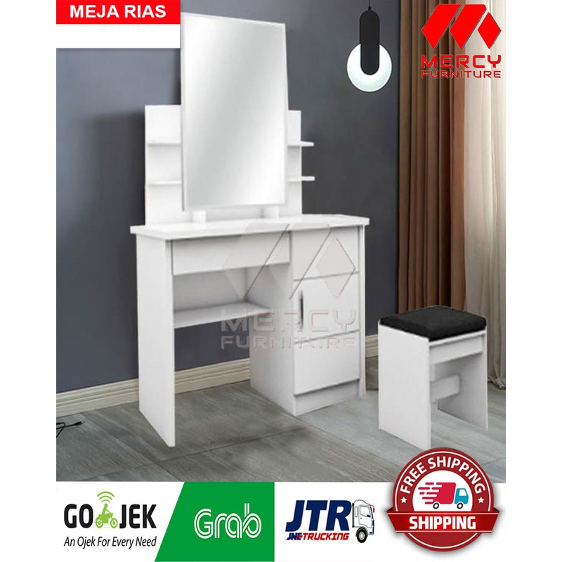Jual Mercy Meja Rias Sliding LED Meja rias Kaca Putih Minimalis ...