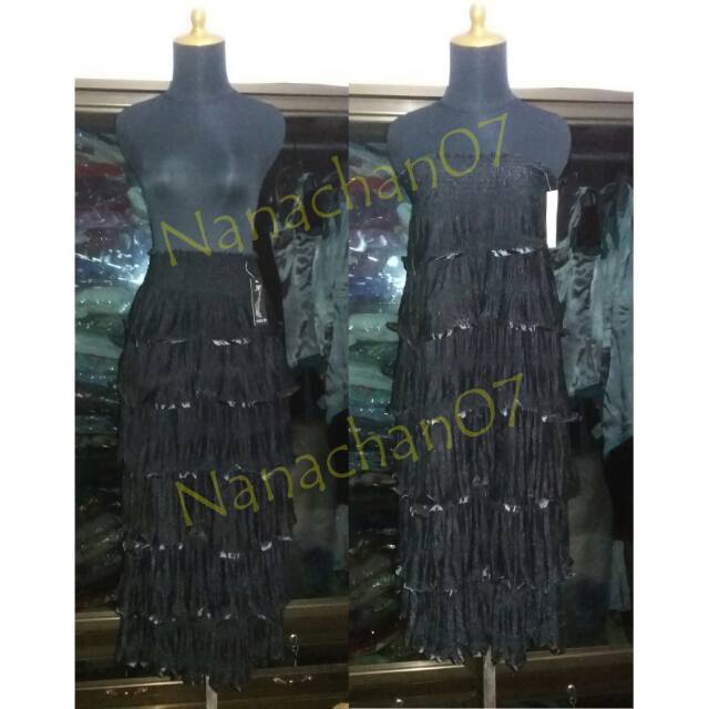 Jual Lolita Skirt Rok Model Lolita Rumbai Hitam Putih | Shopee Indonesia