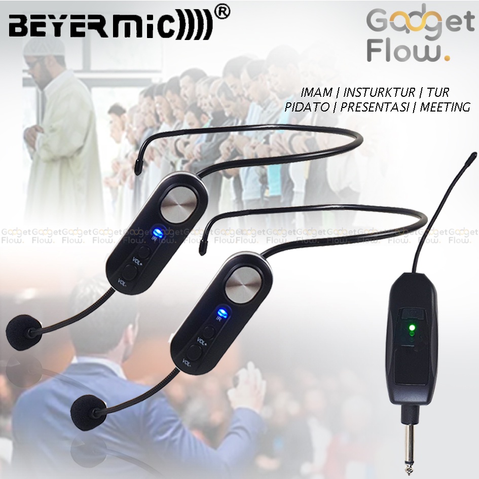 Jual Mic Micophone Imam Masjid Meeting Pidato BEYERMIC BM 2H DUAL ...