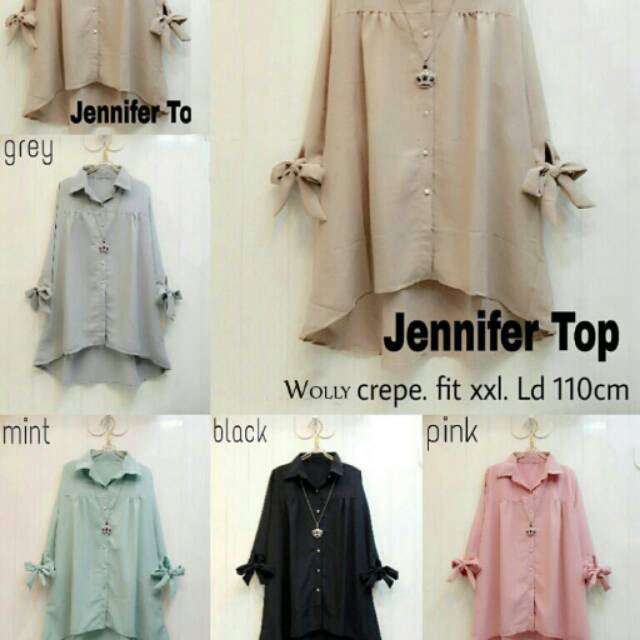 Jual Jennifer Top / kemeja Polos | Shopee Indonesia