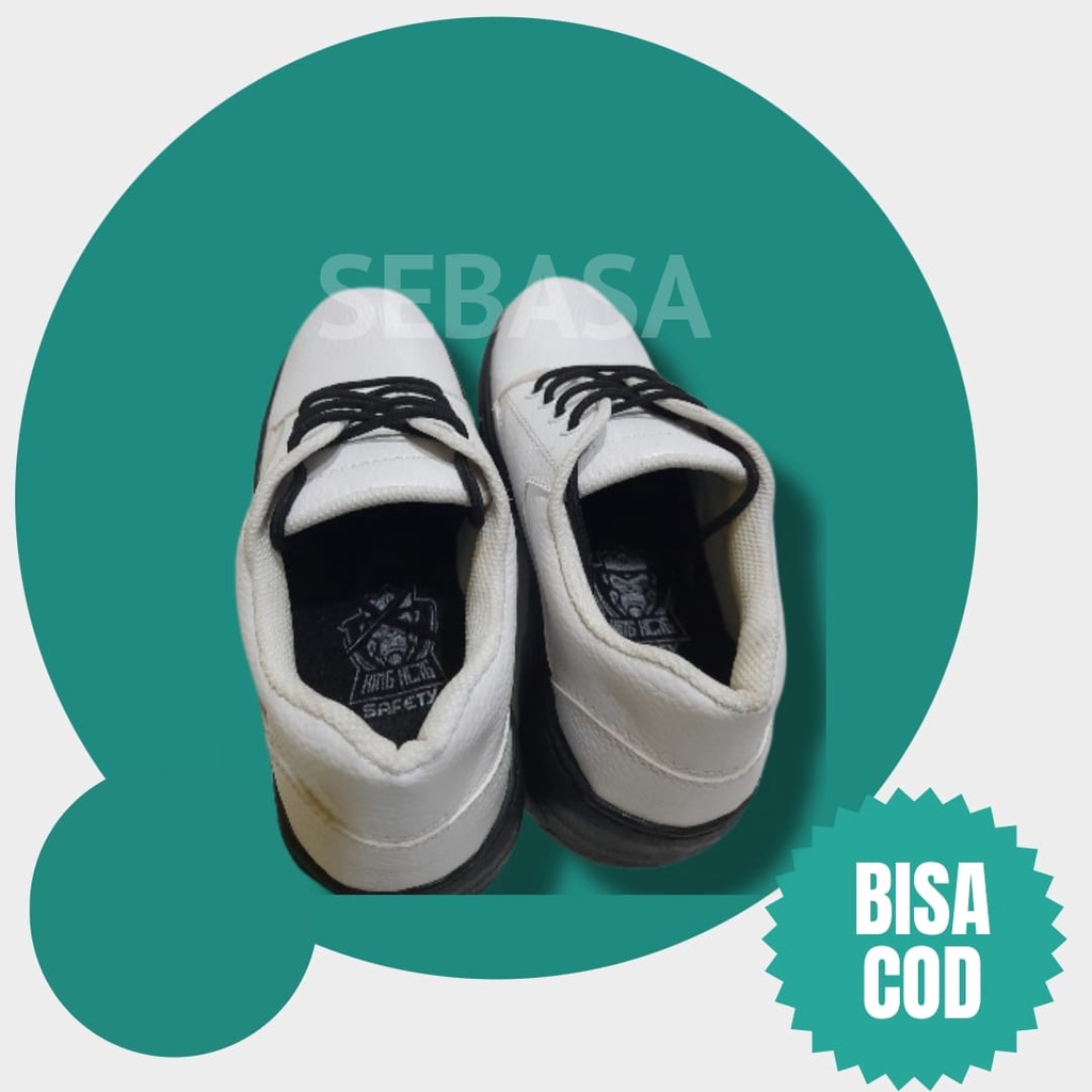 Jual sepatu safety pendek tali warna putih cocok untuk kerja | Shopee ...