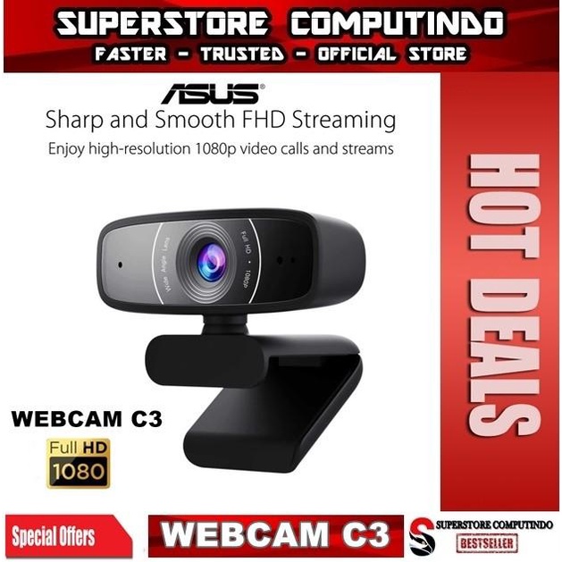 Jual Cam Asus Webcam C3 / C-3 Usb Camera With Fhd 1080P 30 Fps ...