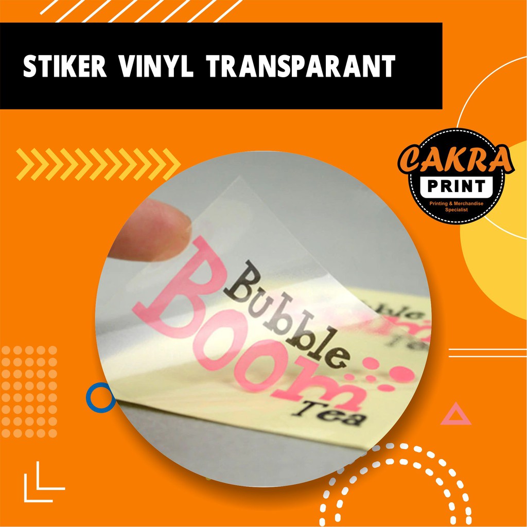Jual Cetak Stiker Vinyl Transparan Kotak Murah (tersedia pilihan ukuran ...