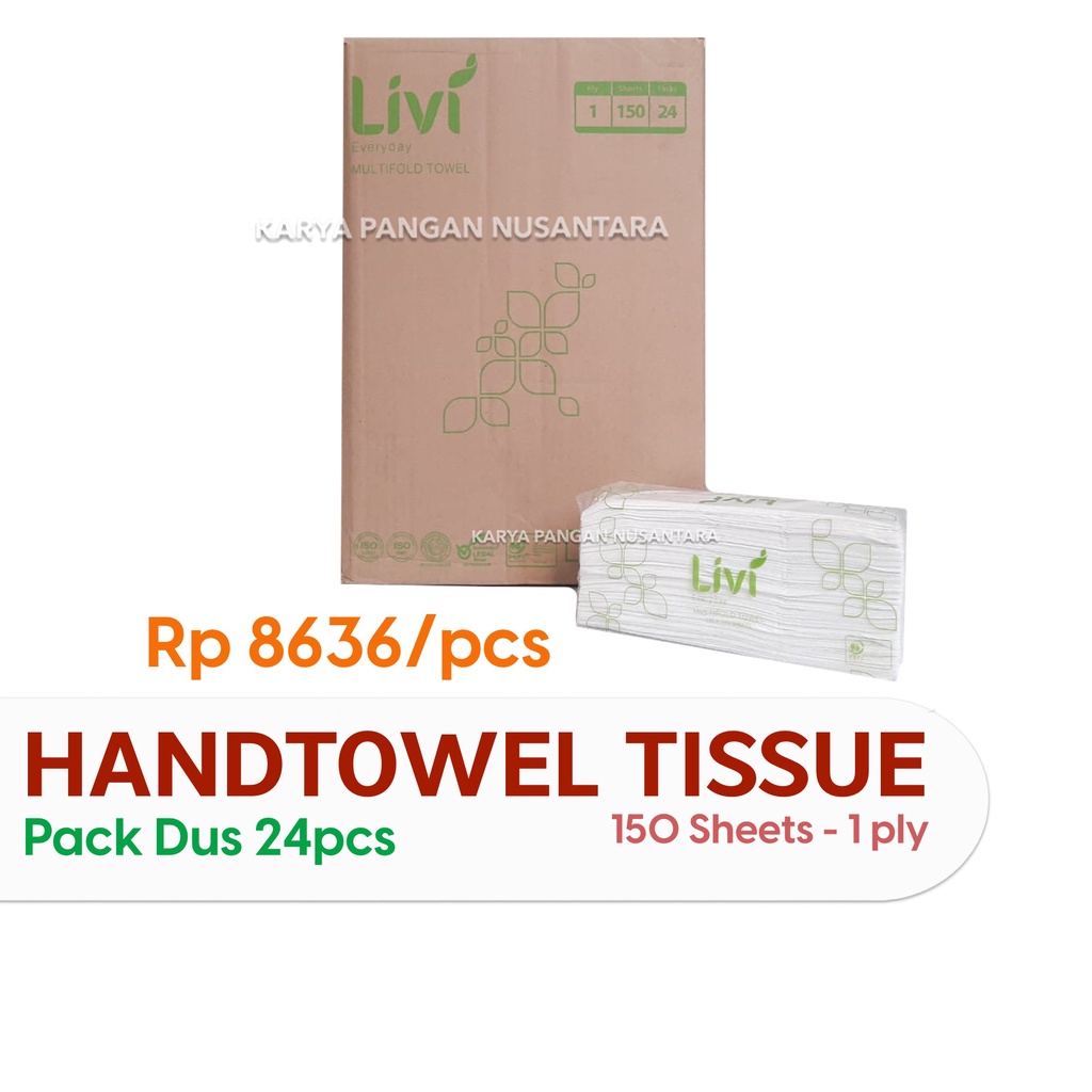 Jual LIVI TISSUE SMART HAND TOWEL 150S MULTIFOLD TISU LIVI TISU 1 DUS ...