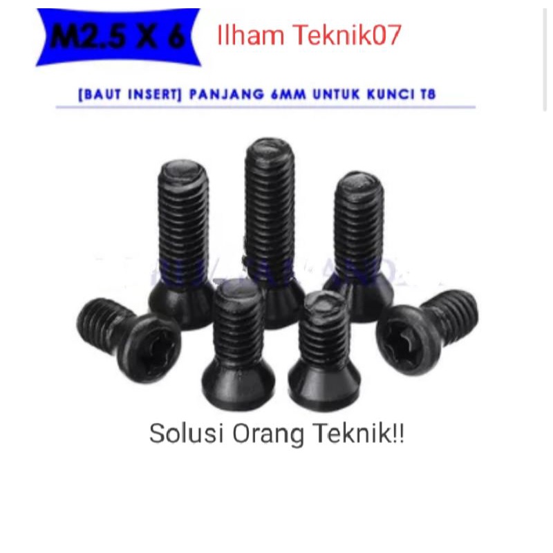 Jual baut insert. baut holder bubut. milling. m2.5x6mm | Shopee Indonesia