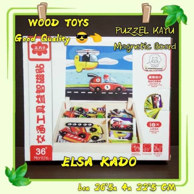 Jual Mainan Puzzle Kayu Magnetic Board Game Edukasi Drawing Kids Wooden ...