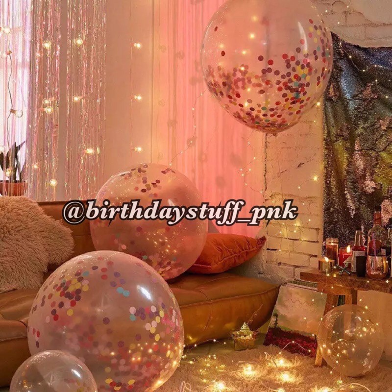 Jual Balon Latex Jumbo Isi Confetti 18inch 2pc / Balon Latex Jumbo Isi ...