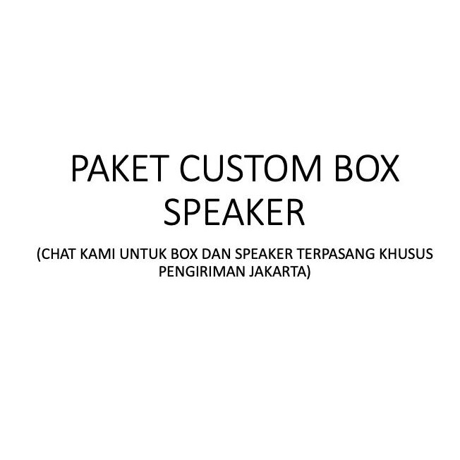 Jual Paket Custom Box Speaker | Shopee Indonesia