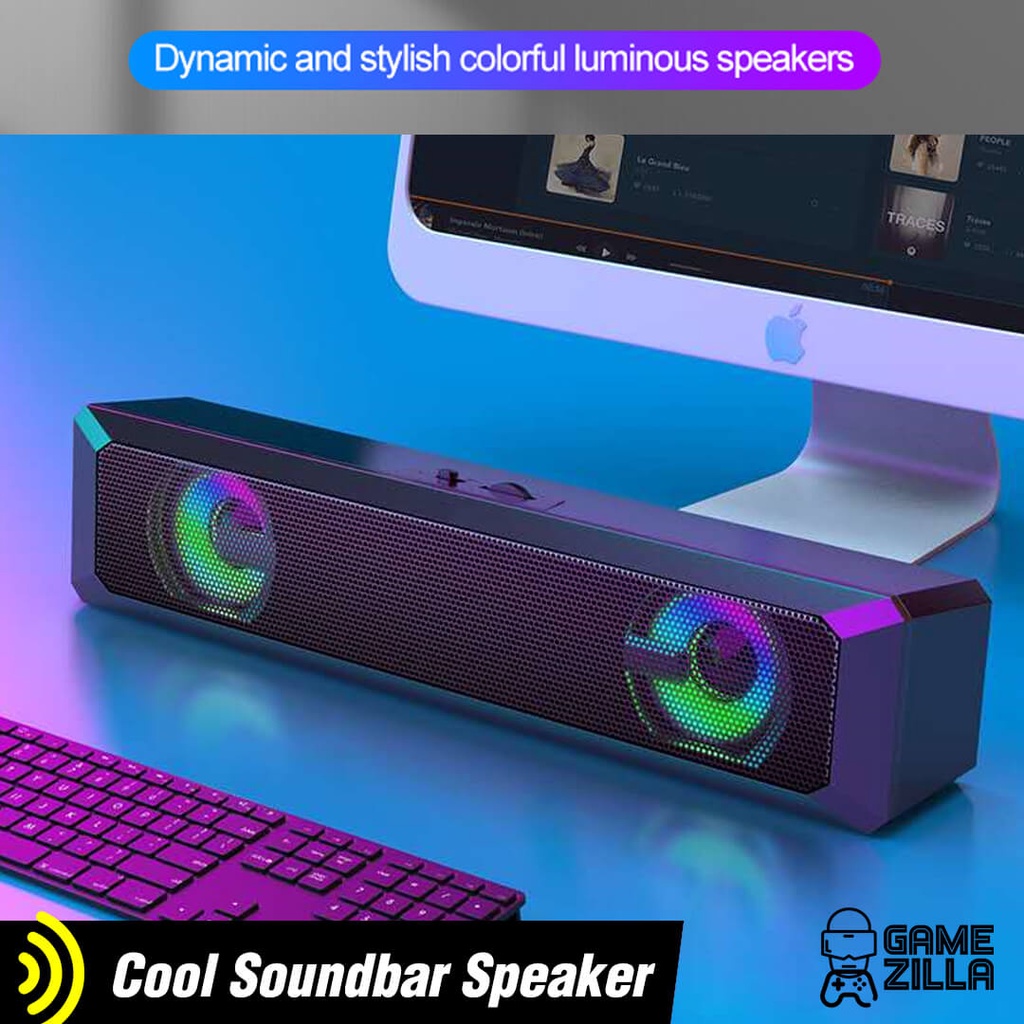 Jual Speaker USB Soundbar Mini Spiker PC Laptop Komputer Speker RGB ...